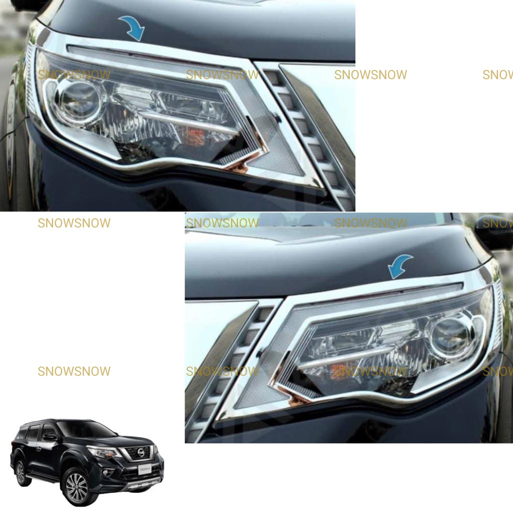 HITAM Nissan Terra 2018 2022 up Headlight Garnish Black Chrome | Shopee ...