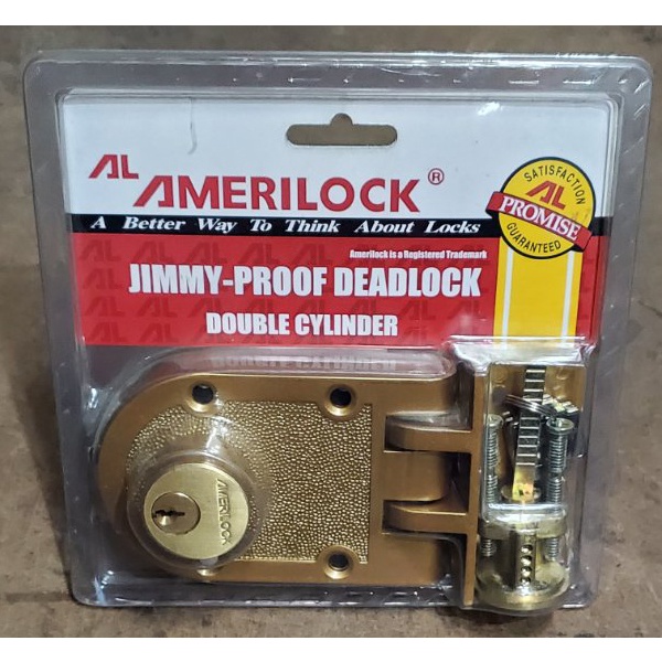 AMERILOCK DEADLOCK / DEAD LOCK GOLD DOUBLE CYLINDER #280 SET ...