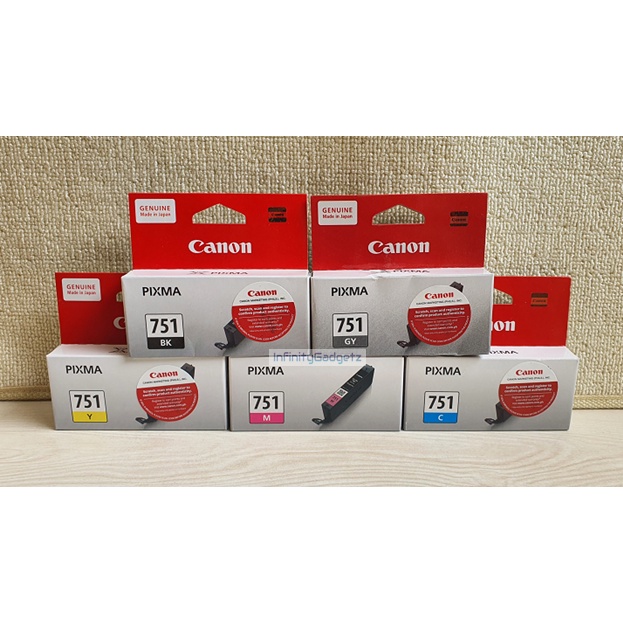 Genuine Canon Pixma 751 Ink Cartridge CLI-751 (Set with Gray) for ...