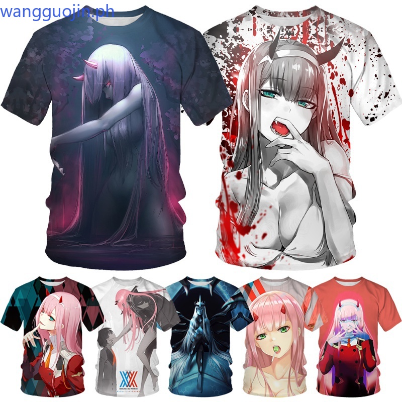 New Anime Zero Two Darling Franxx Kawaii Tees 3d Printed Girls T Shirt