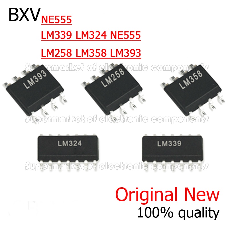 10PCS LM258 LM358 LM393 LM339 LM324 NE555 SOP SMD LM258DR LM358DR ...
