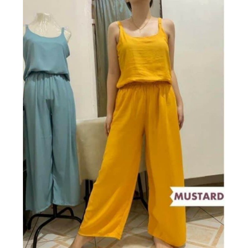 SQUAREPANTS SPAGHETTI TOP TERNO CHALLIS | Shopee Philippines