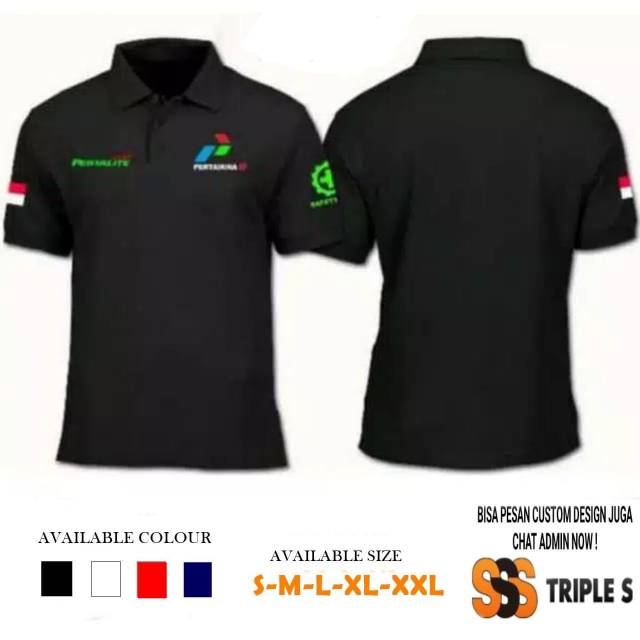 Polo SHIRT PERTAMINA PERTAMINA PERTAMINA PERTALITE SAFETY FIRST LOGO ...