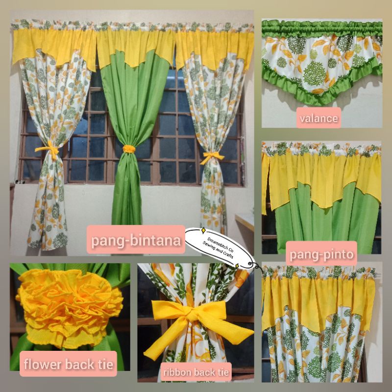 NEW! curtains pang-bintana,pang-pinto, valance pang lababo | Shopee ...