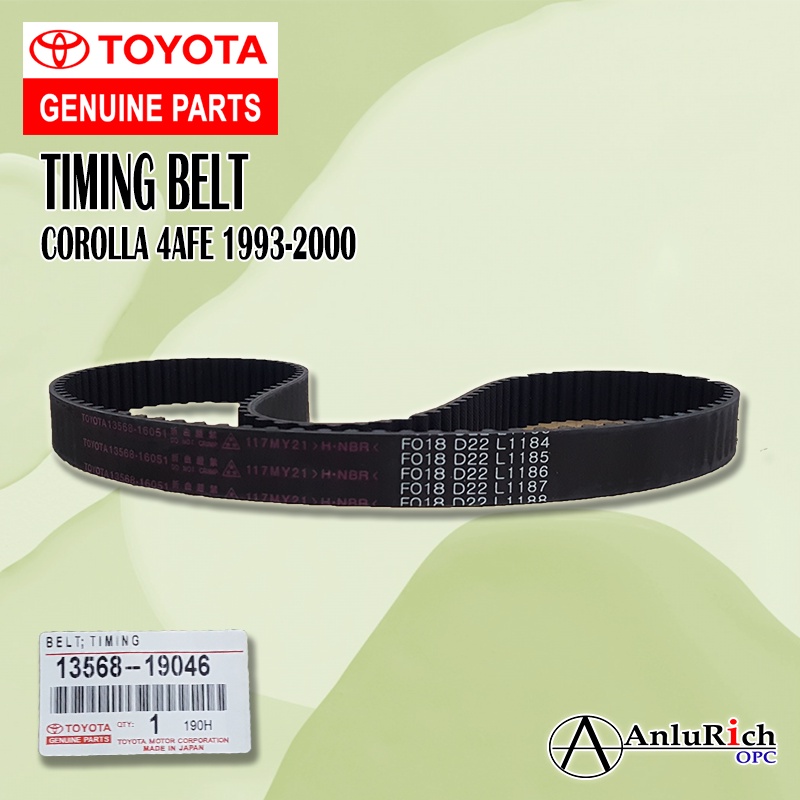 GENUINE TOYOTA TIMING BELT FOR COROLLA 4AFE 1993-2000 13568-19046 ...