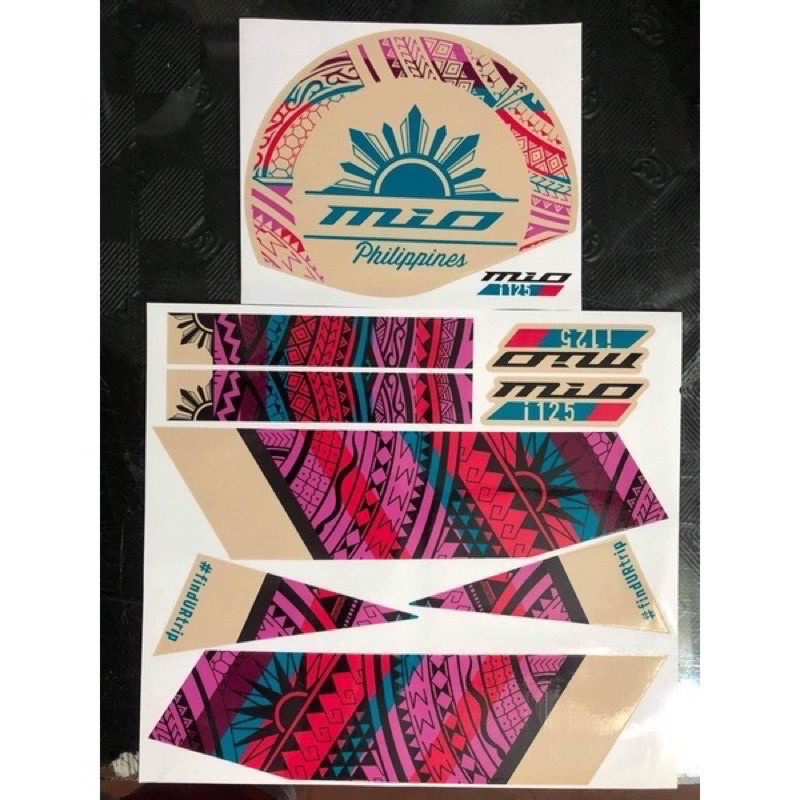MIO i125 M3 SET #findurtrip DECALS PRINTED LAMINATED | Shopee Philippines