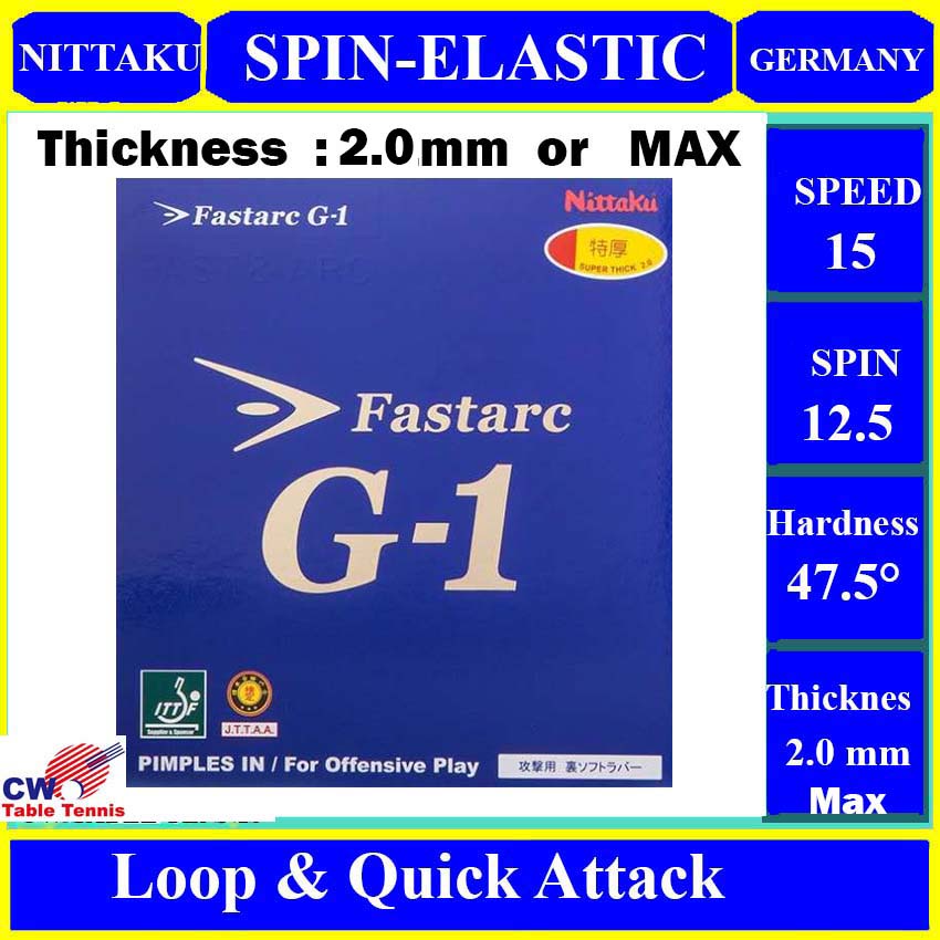 NITTAKU Fastarc G-1 G1 Spin-Elastic Rubber Table Tennis PIng Pong | Shopee Philippines