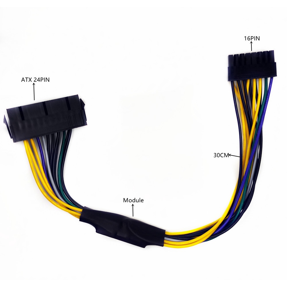 PSU ATX 24Pin to Motherboard 16Pin Adapter Cable 24Pin to 16Pin Cable ...