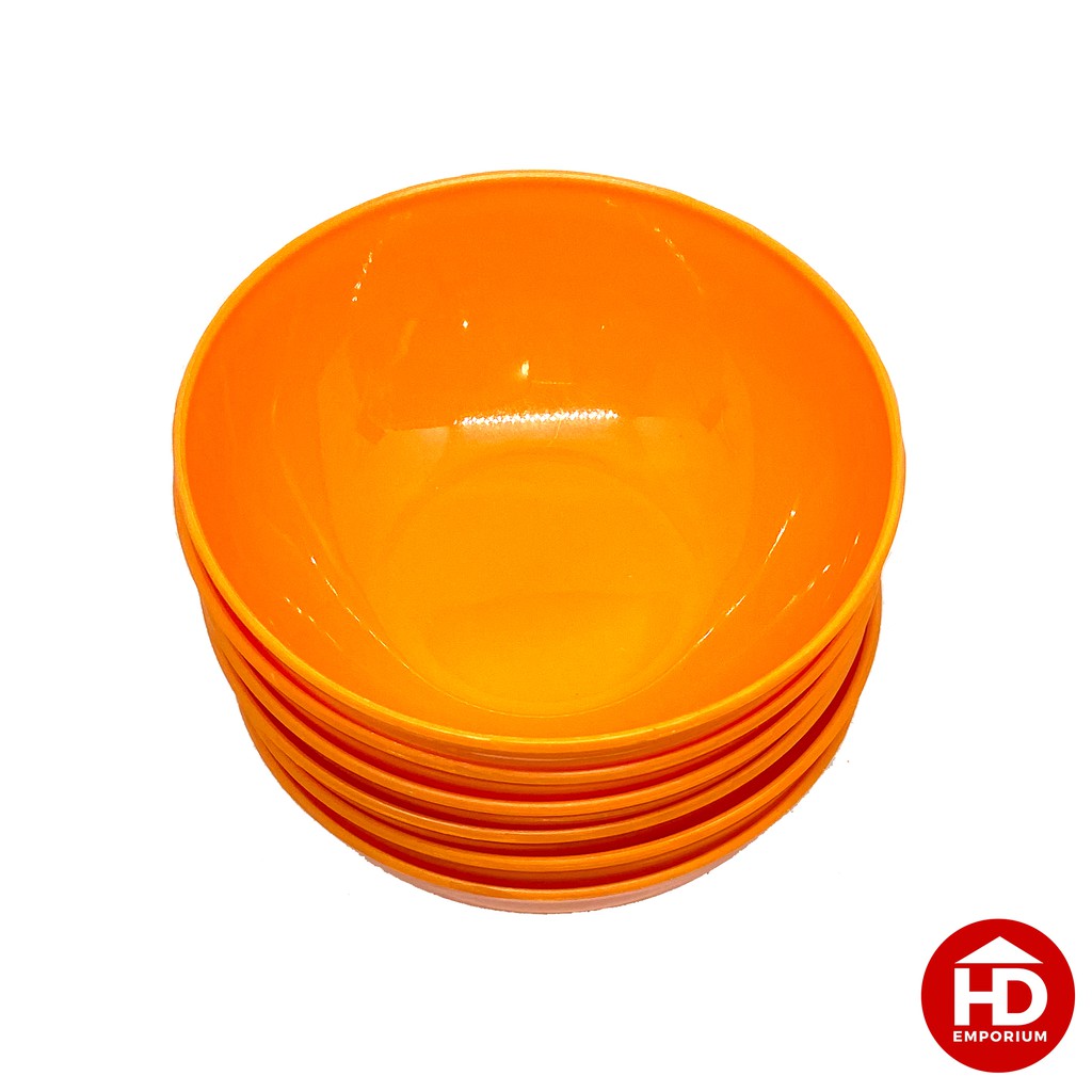 Plastic ORANGE Bowls 6 pcs (Small / Medium / Large) | Shopee Philippines