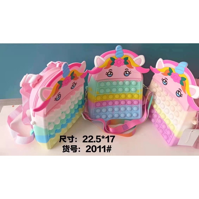 MINI888 Pop It Fidget Toy Kids Unicorn Backpack for Girls Unicorn Purse ...