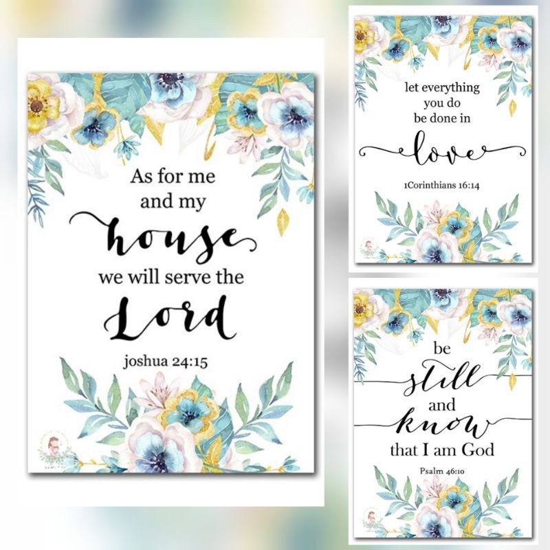 BIBLE VERSES FLORAL DECOR THEME BATCH 6 A4 SIZE LAMINATED | Shopee ...