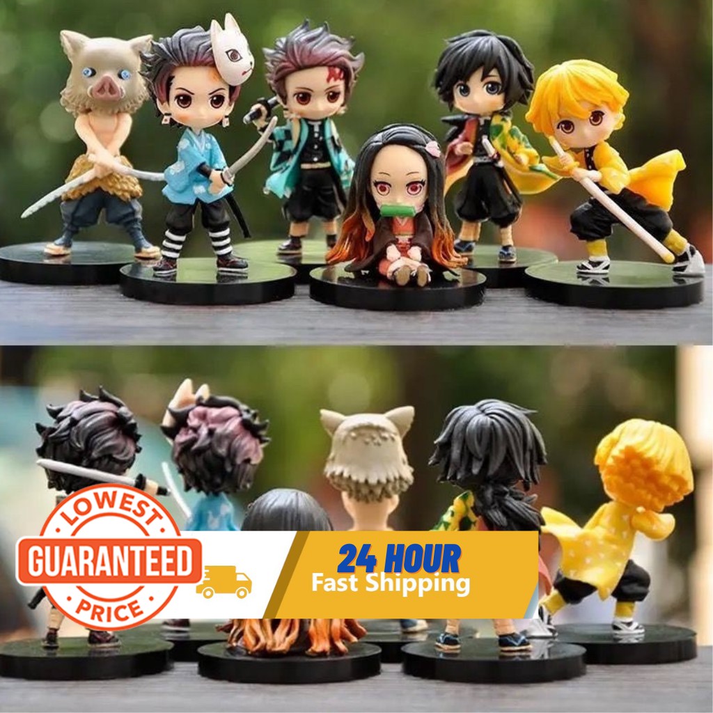 6 pcs/set Demon Slayer Anime Action figure model toy demon slayer ...