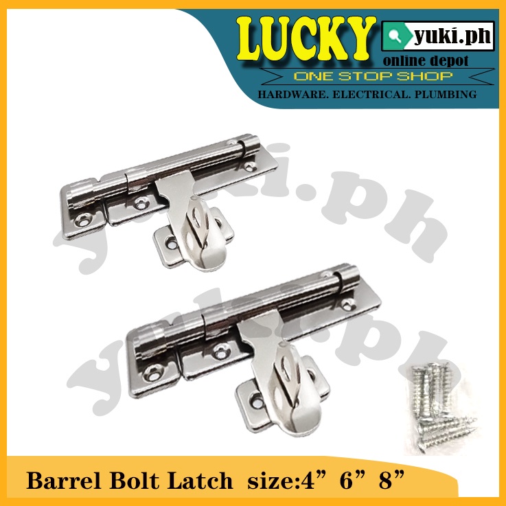 STAINLESS STEEL DOOR LATCH SLIDING LOCK BARREL BOLT LATCH（ 4"/ 6" /8 ...