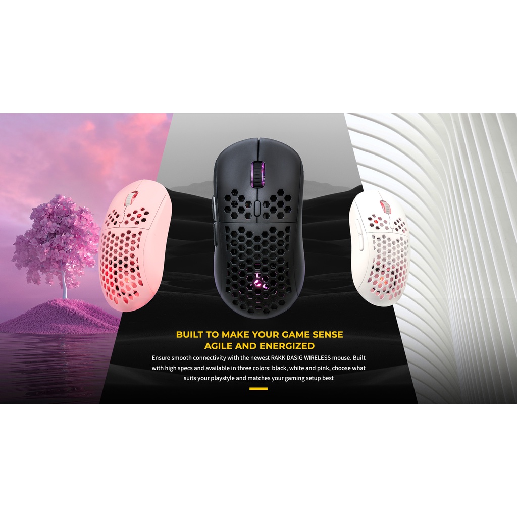 RAKK Dasig Wireless Gaming Mouse | 3325 Sensor | Huano Blue Switch ...