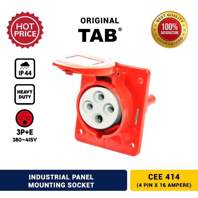 Industrial Panel Mounting Socket for Genset 4Pole 16 A CEE 414 TAB ...