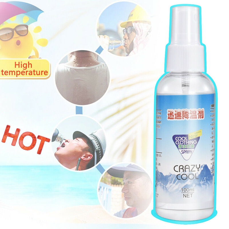 EELHOE Summer Body Cooling Spray 100ml Instant Coolant For Car Interior ...
