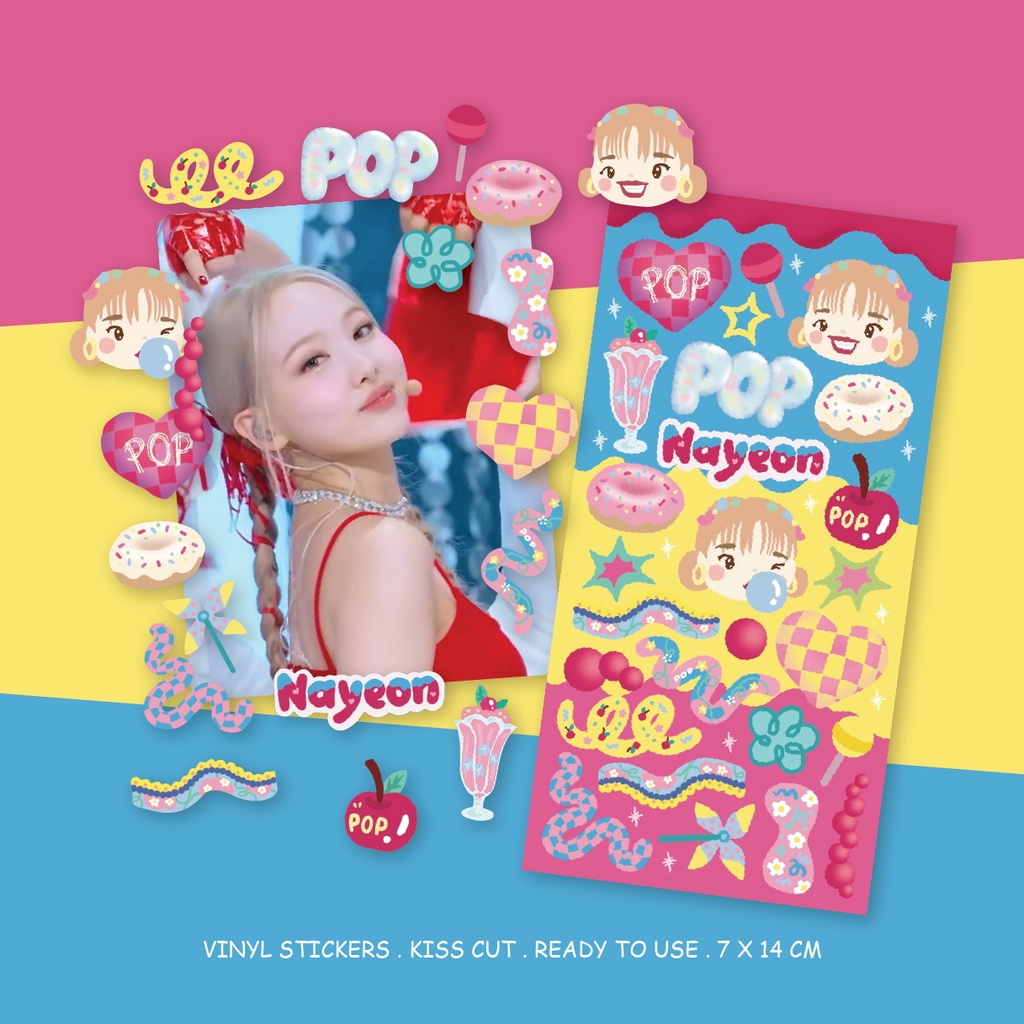 Kpop Nayeon Pop Stickers Cute Decoration Photocard Illustration Korean ...