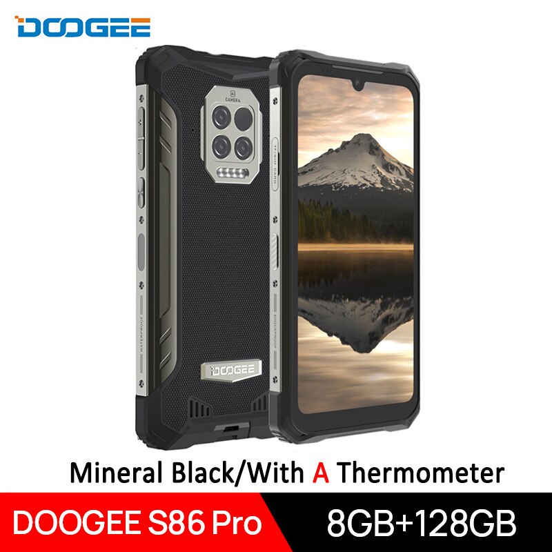DOOGEE S86 Pro Rugged Smart Phone Waterproof 8GB+128GB Infrared Thermometer Mobile Phone S86 ...