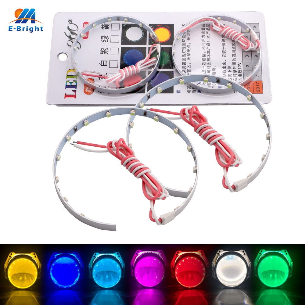 2PCS 12V Motorcycle Car Headlights DIY Devil Eyes LED Halo Rings Kit ...