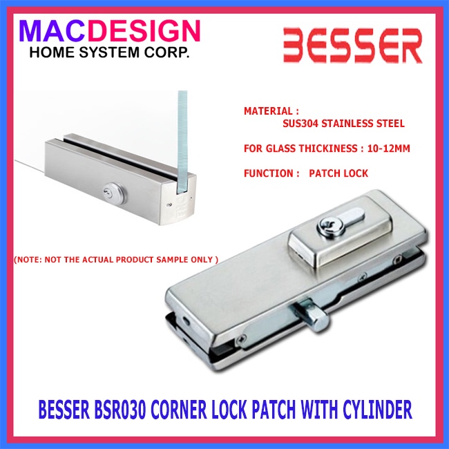 BESSER BSR030 CORNER LOCKPATCH FITTING FOR GLASS DOOR | Shopee Philippines