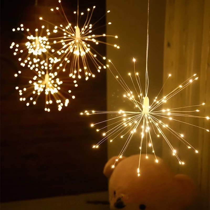 25LED DIY Firework Fairy Lights Warm White Copper Wire String Garland ...