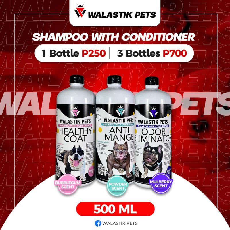 Walastik Pets Shampoo 500ml Value Pack (Buy 3 500ml and save 50pesos ...