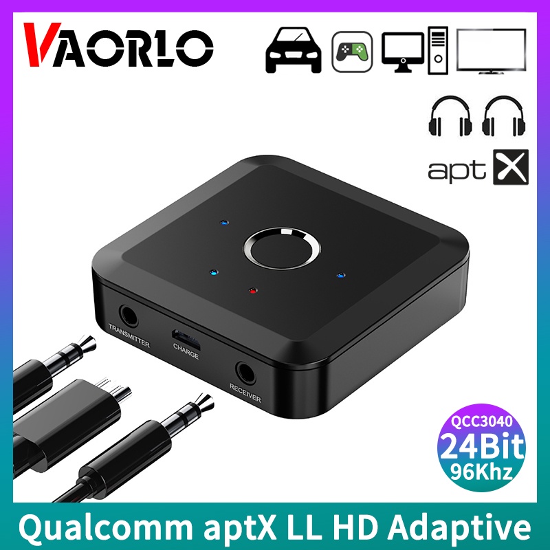 Original 2 IN 1 Bluetooth 5.2 Audio Transmitter Receiver 3.5MM AUX RCA aptX Adaptive HD Low ...