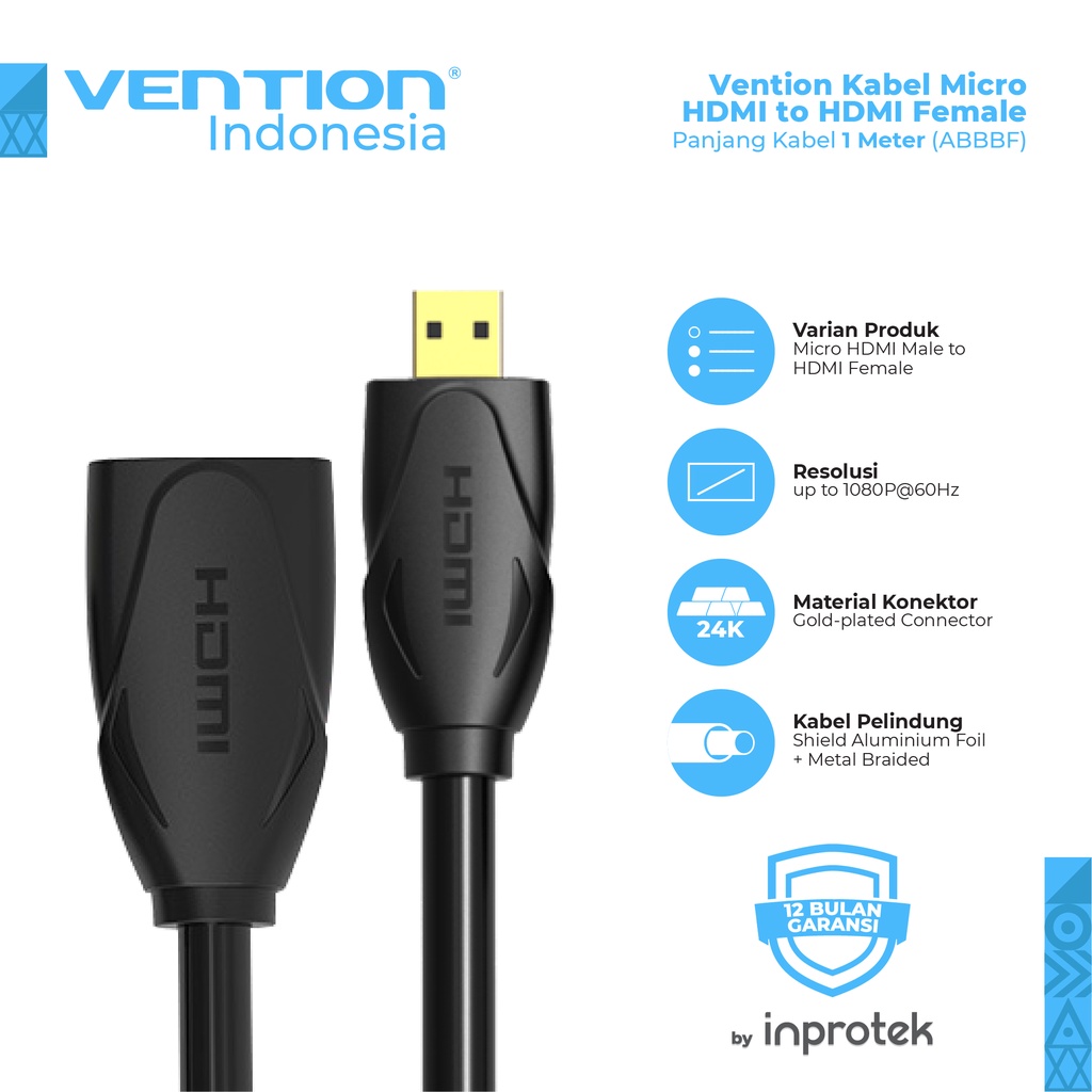 Vention Micro HDMI to HDMI Female Cable | Shopee Philippines Vention Micro HDMI to HDMI Female Cable | Shopee Philippines