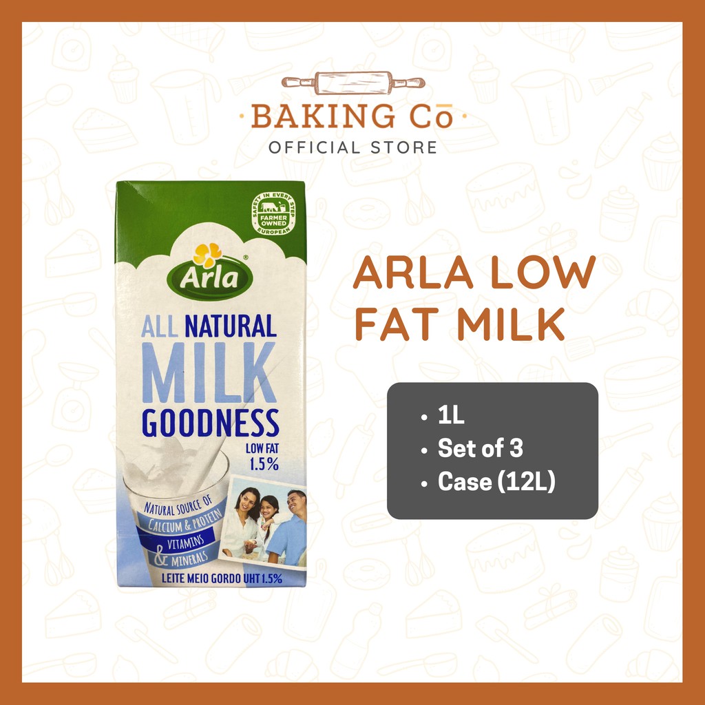Arla All Natural Low Fat Milk - 1L/Twin pack/Bundle (set of 3) | Shopee ...