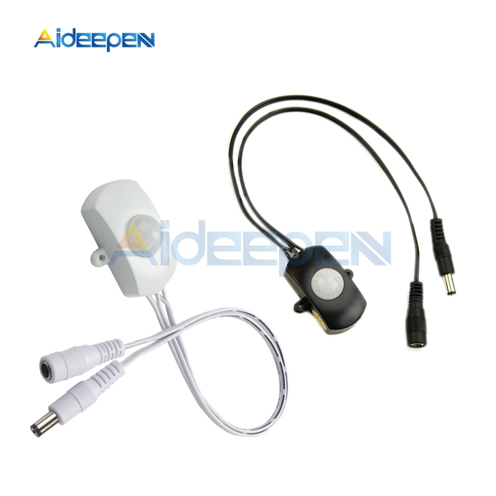 White/Black DC 5-24V 5A PIR Sensor Switch Mini PIR Infrared IR Motion ...