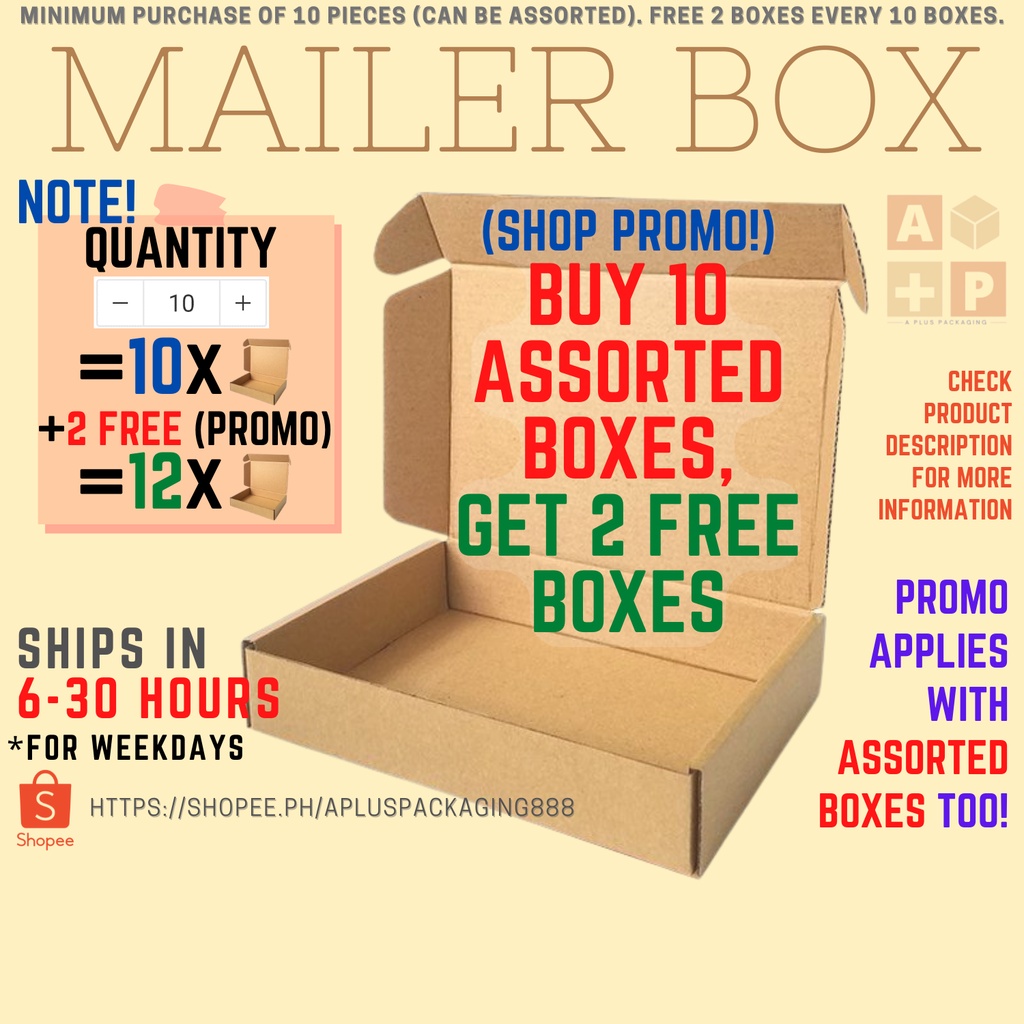 5⭐2 Mailer Boxes A+ Quality Corrugated Packaging Boxes(10 + FREE 2 ...