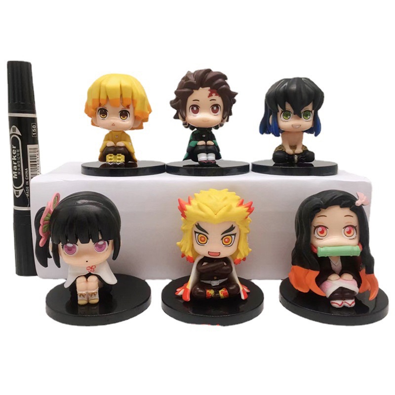 6pcs/Set Demon Slayer Tanjiro Nezuko Zenitsu Inosuke Rengoku Giyu ...