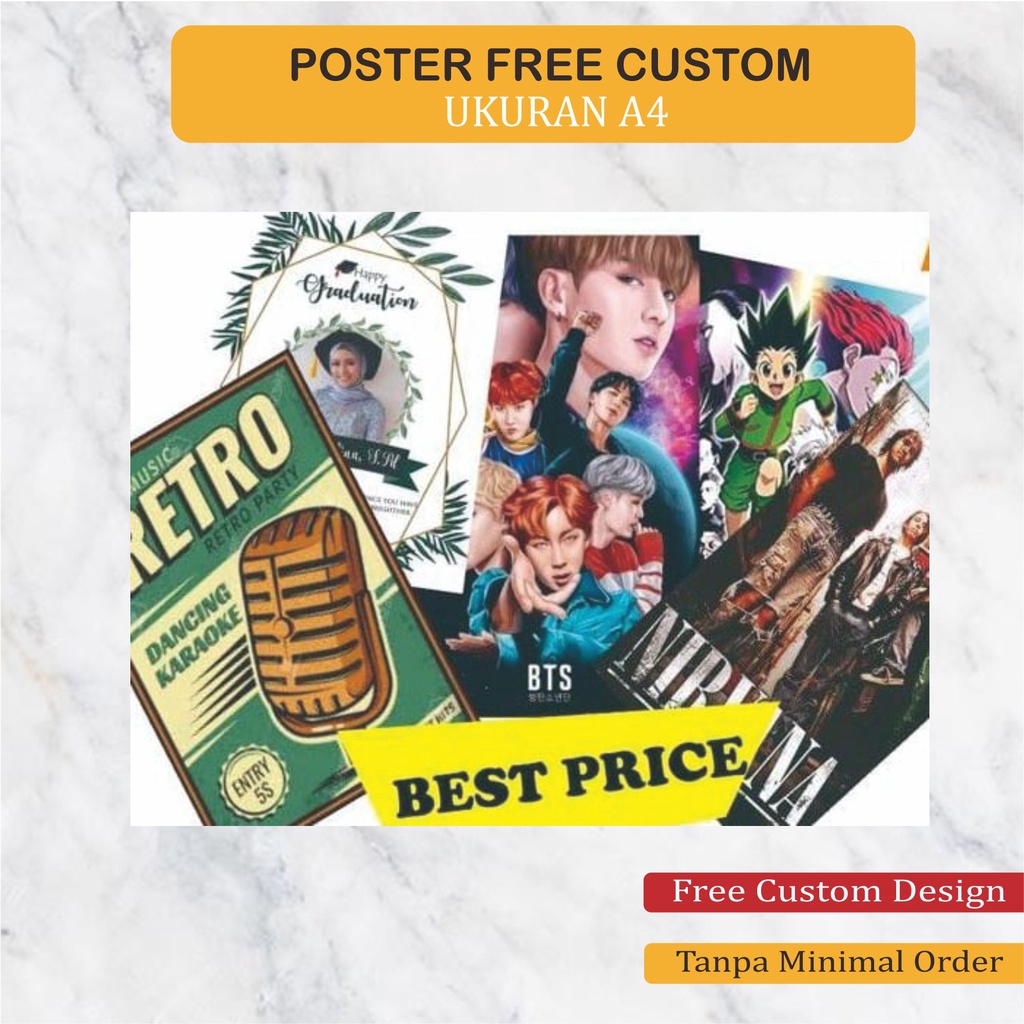 Print CUSTOM A4 POSTER/ KPOP POSTER/ BTS POSTER/BAND POSTER/ EXO POSTER ...