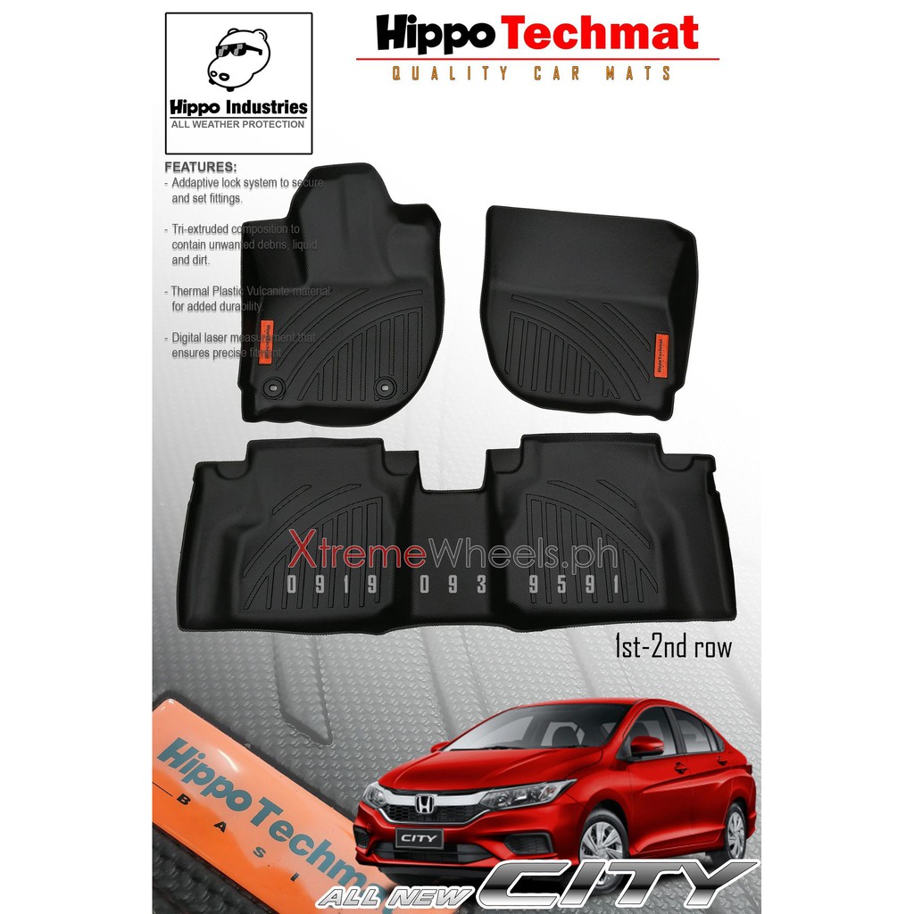 Honda City Sedan 2014-2025 1st-2nd Hippo Techmat Deep Dish Floor ...