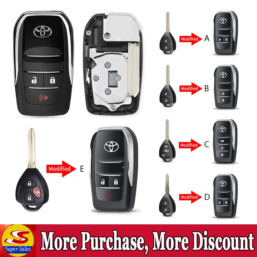 【SuperSales】Modified Key 2/3/2+1 Buttons Fob For Toyota Reiz Camry Rav4 ...
