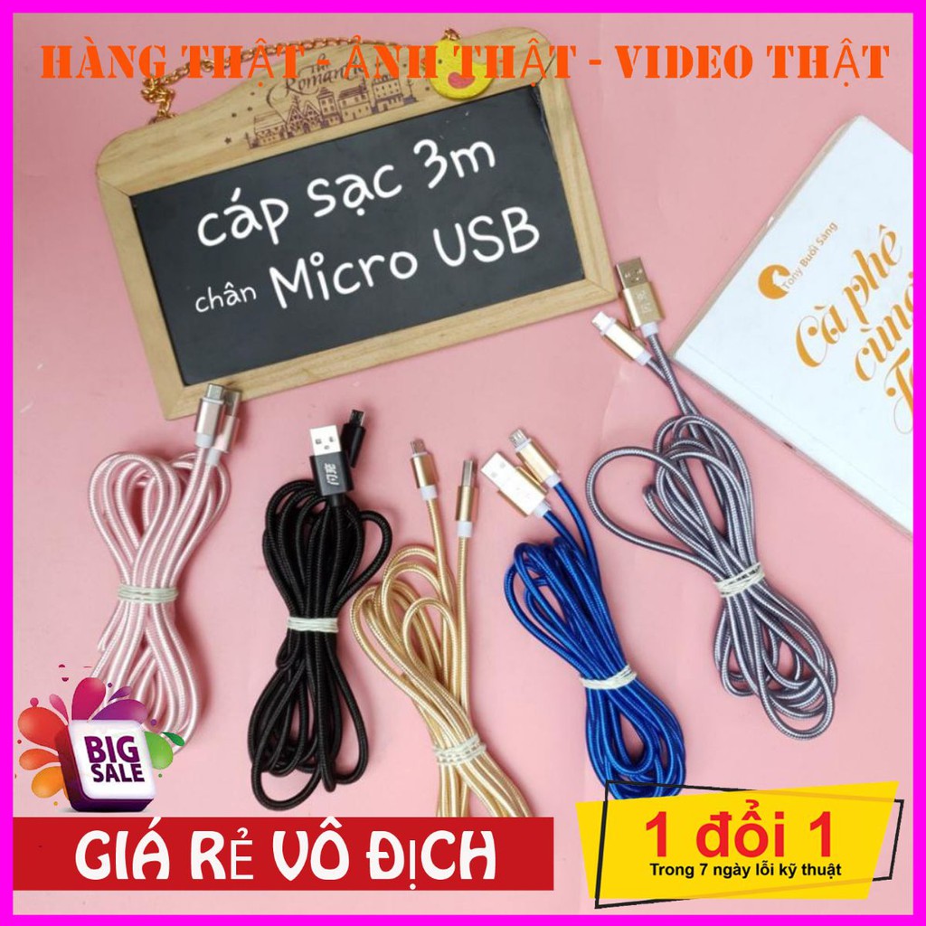 3m Long Parachute Wire Charging Cable For Samsung Oppo Series | Shopee ...