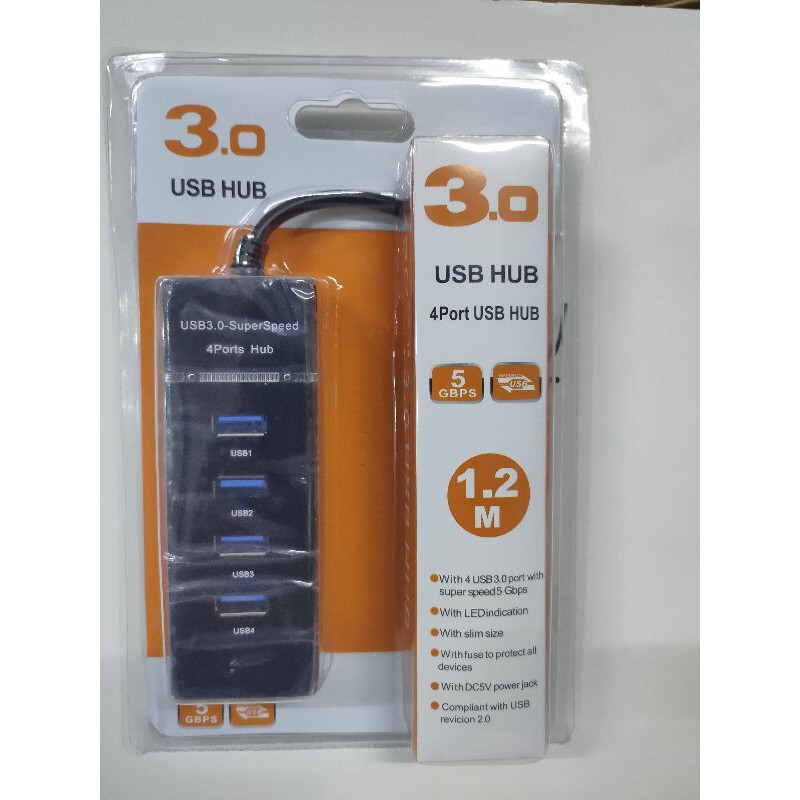USB 3.0 HUB 4 PORTS 1.2M (202) Random Color | Shopee Philippines