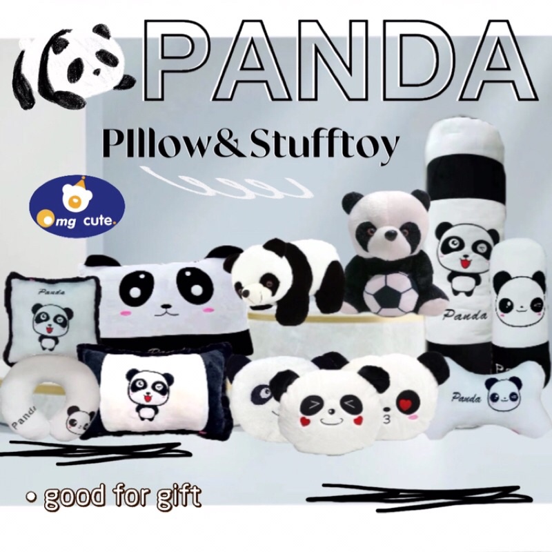 Cute Panda Pillow Washable w/zipper | Shopee Philippines