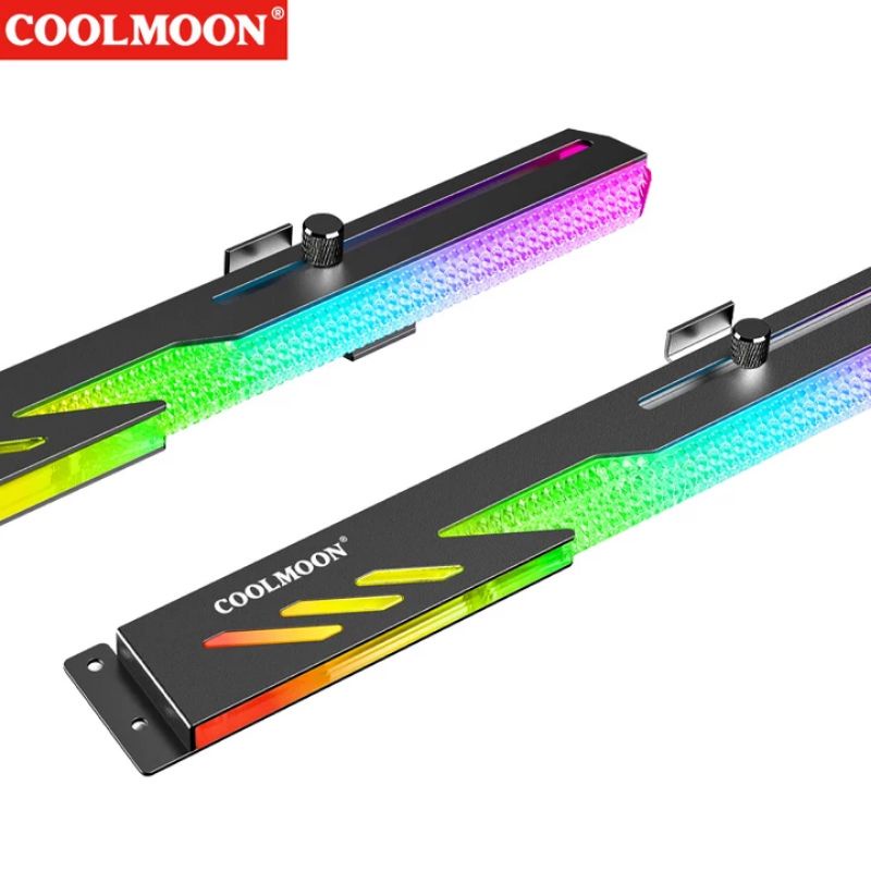 COOLMOON GT8 GPU Riser 280mm Computer Metal Graphics Card Led 5V 3pin ...