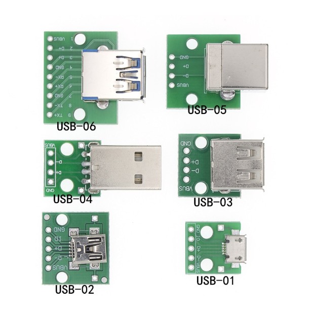 USB Male Connector / MINI MICRO USB to DIP Adapter 2.54mm 5pin Female ...