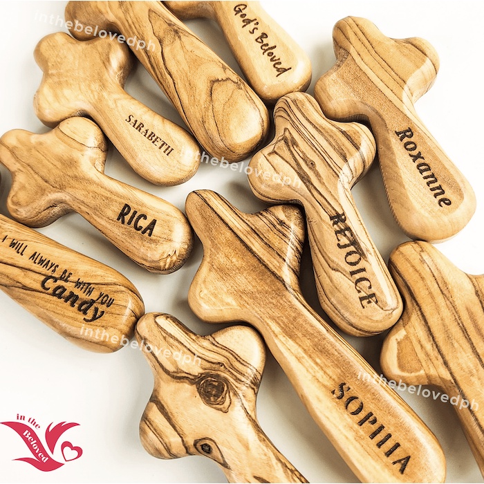 Personalized Emmanuel Holding Cross | Olive Tree Wood from Holy Land ...