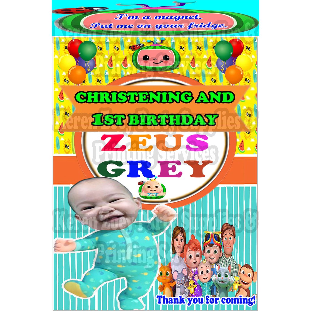 Cocomelon Themed Customized Ref Magnet Rush/ready to print | Shopee ...