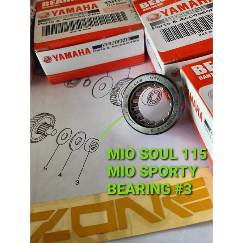 TRANSMISSION BEARING NO. 3/ STICK BEARING | MIO SPORTY & MIO SOUL 115 ...