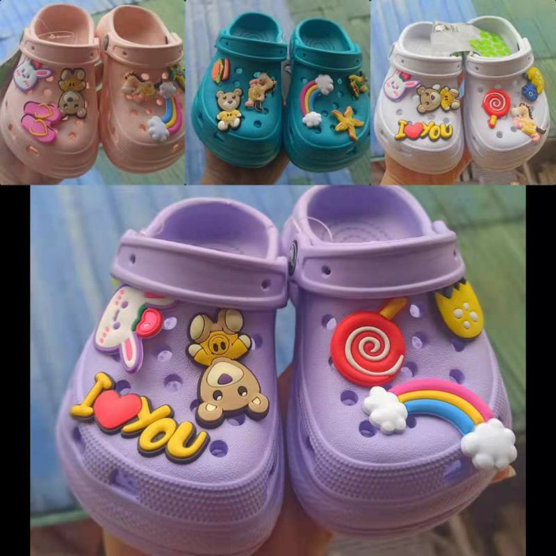 Acai's 30-35 Kids Crocs Clogs high heels platform sandals slippers with ...