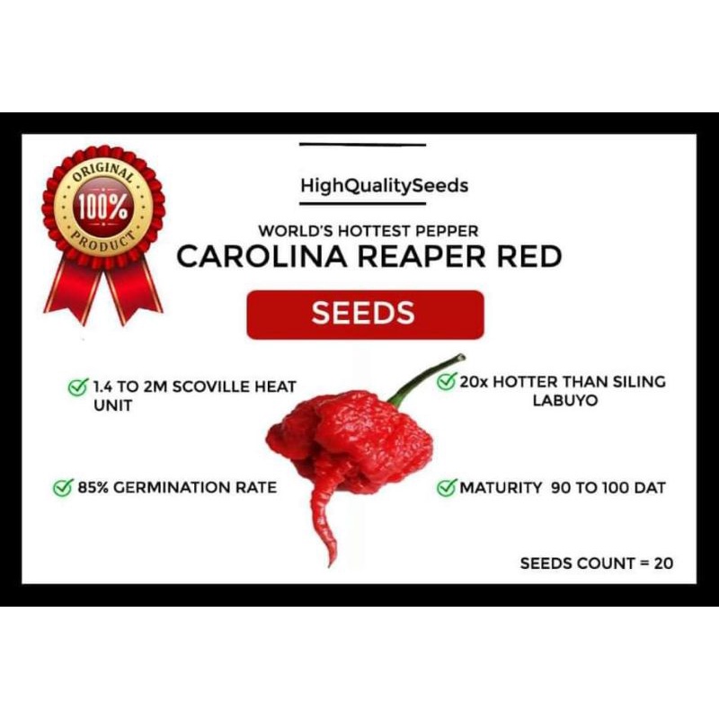 Carolina Reaper seeds 15pcs at iba pa. | Shopee Philippines