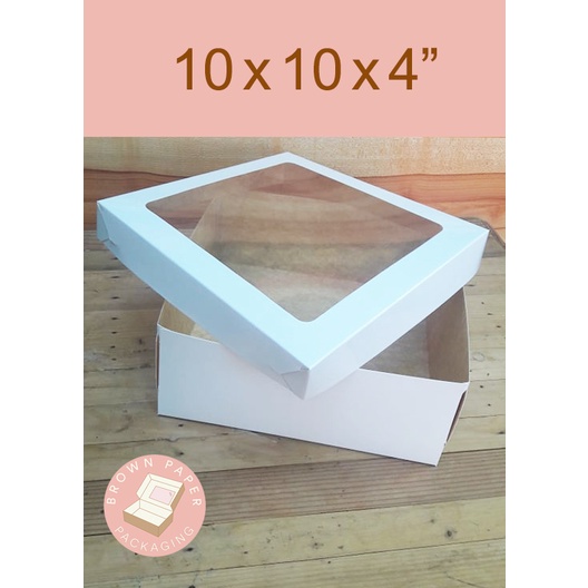 10x10x4 Reversible Cake box in packs of 5 pcs Brown Paper packaging ...