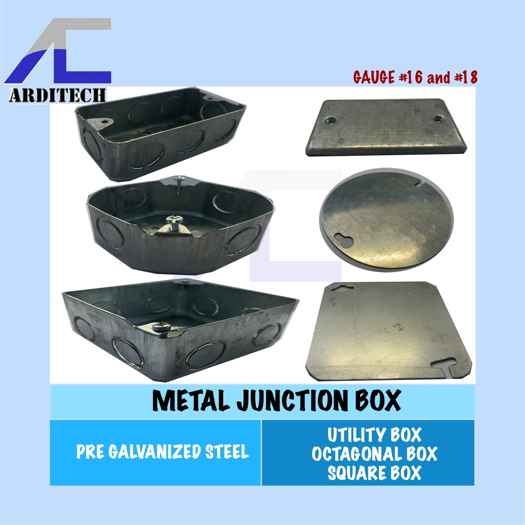 Metal Junction Box 4x4 Octagonal Box Utility Box Square Box G16 G18 ...