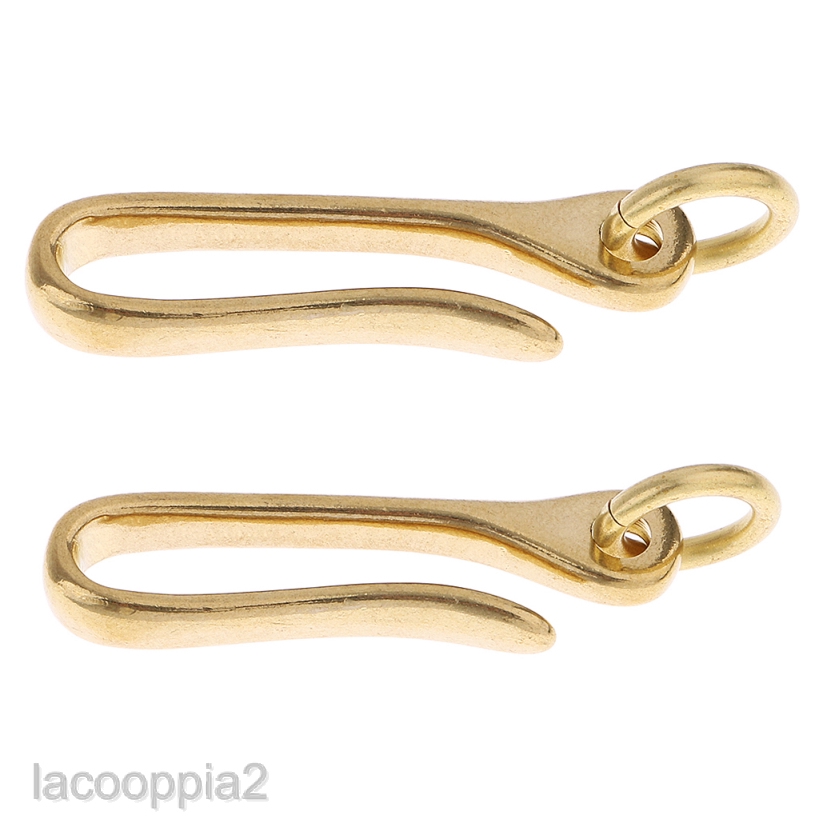 2x Solid Brass Japanese Keychain Loop Wallet Chain Fob Clip | Shopee ...