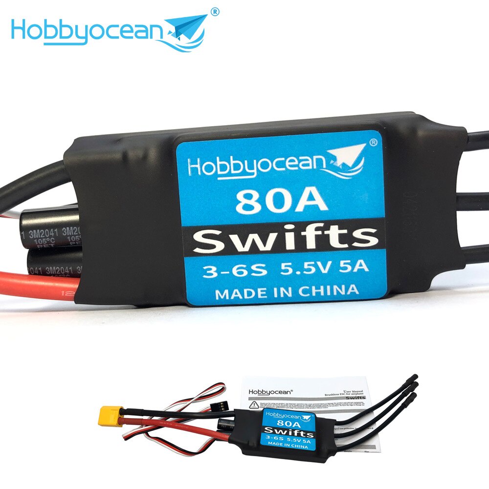 Hobbyocean 40A 50A 80A Brushless ESC Electric Speed Controller for RC ...
