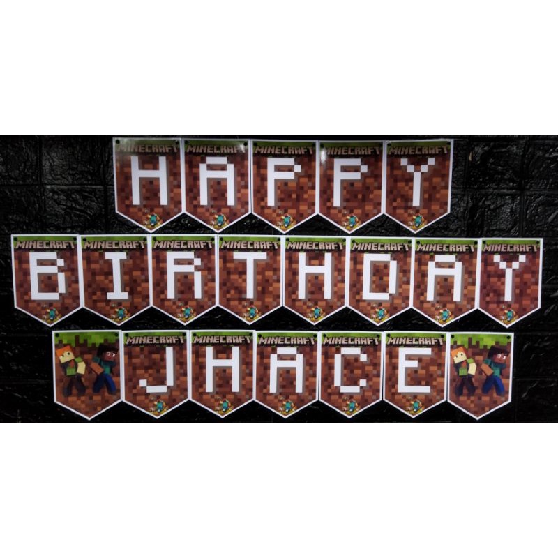 BLOCKS ONLINE GAME PERSONALIZED PARTY BANNER ( 1 PIECE LETTER/NO ...